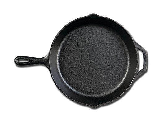 Lodge Seasoned Cast Iron Skillet with Scrub Brush- 10.25 inches Cast Iron Frying Pan With 10 inch Bristle Brush