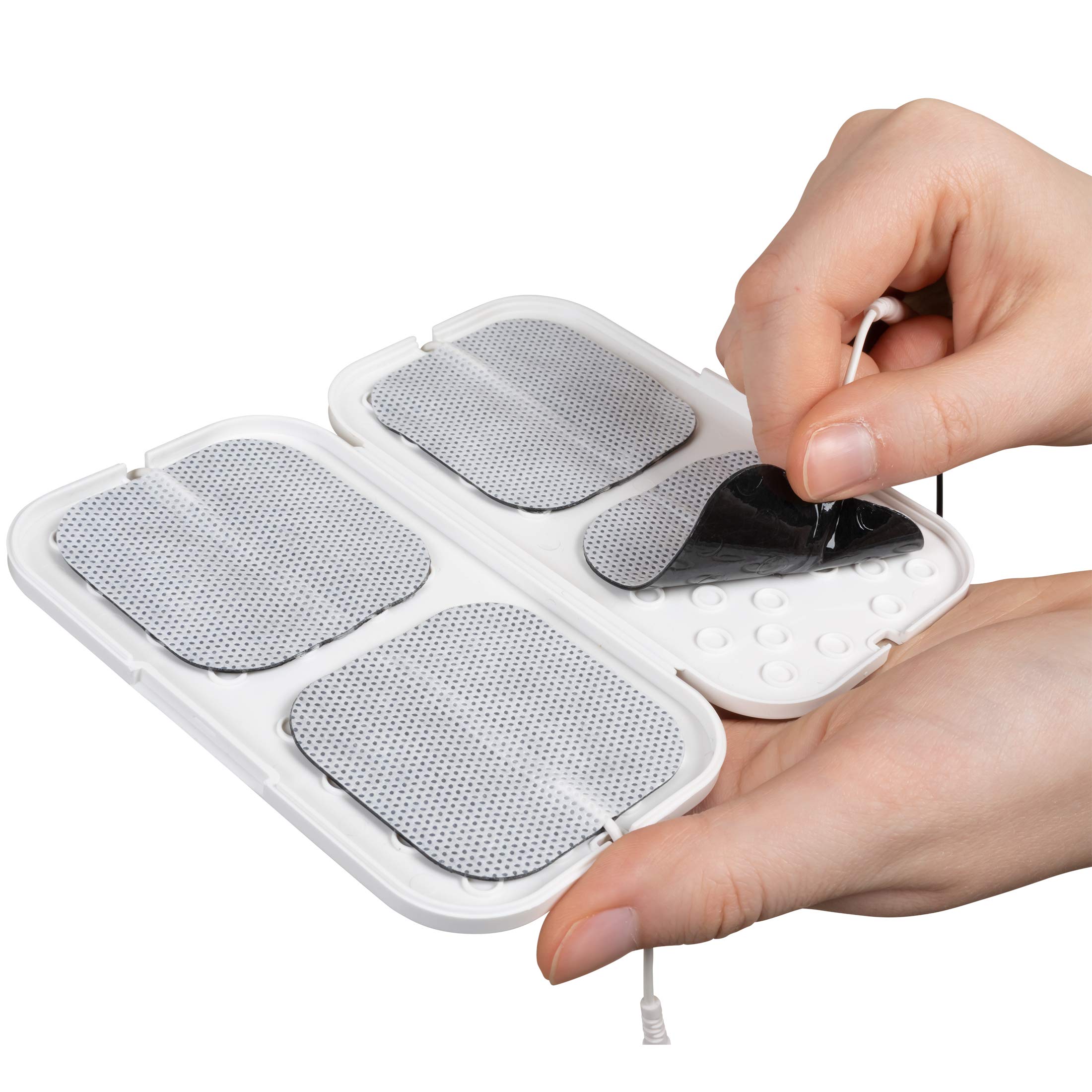 TENS 7000 TENS Pads Replacement, Battery Kit - Includes 16 Premium TENS Unit Replacement Pads, 4 Lead Wires, 9-Volt Replacement Battery, 1 Electrode Pad Holder For Stim Pads