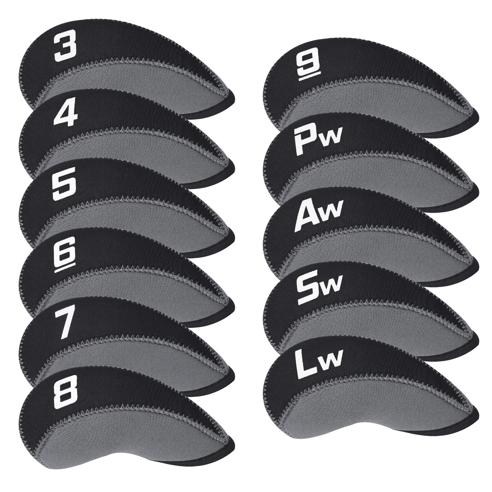 LZFAN 11Pcs Golf Club Covers for Irons Covers for Golf Clubs Neoprene Club Head Covers Golf Club Protector