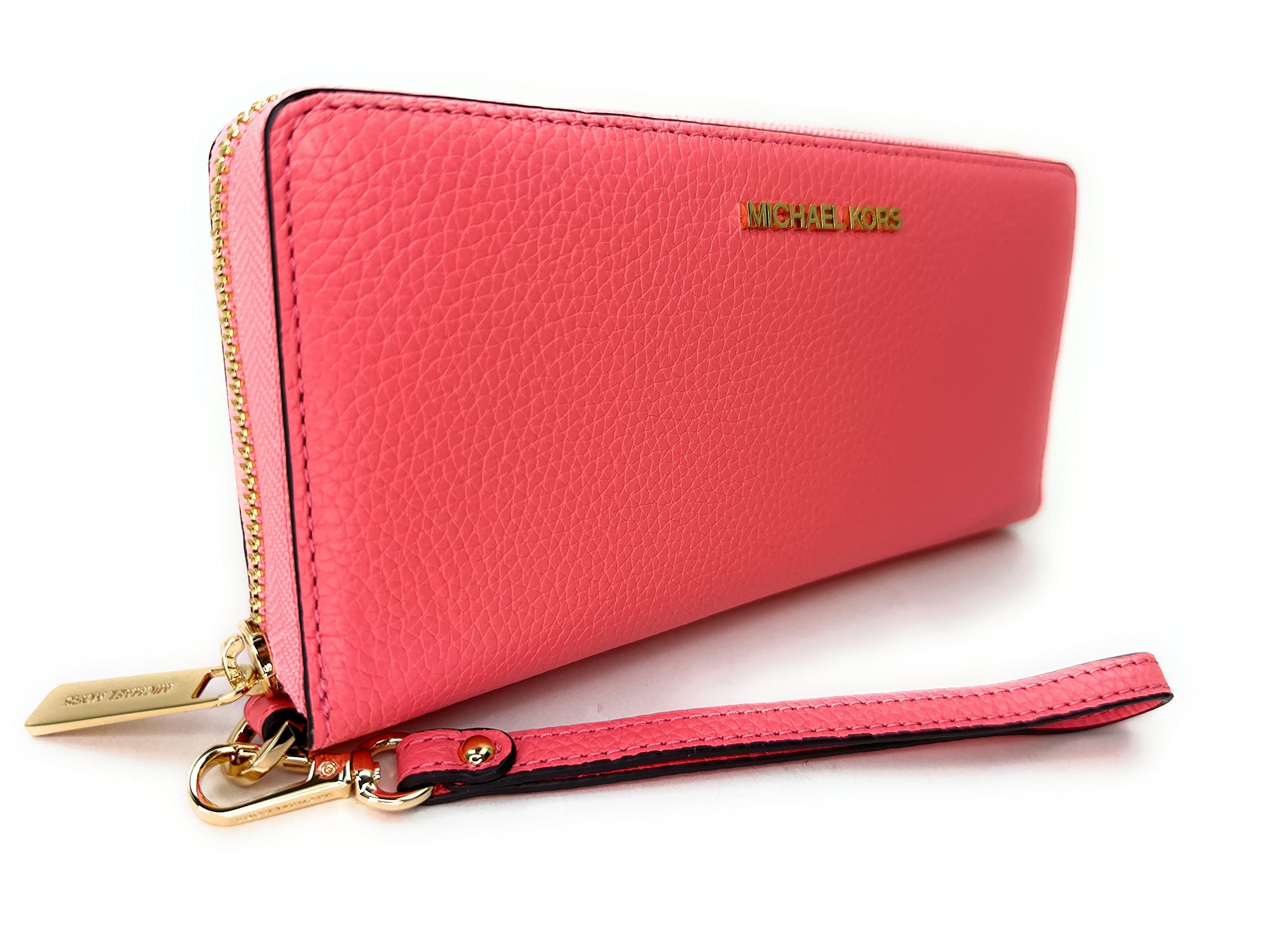 Michael Kors Jet Set Travel Leather Continental Wallet (Grapefruit)