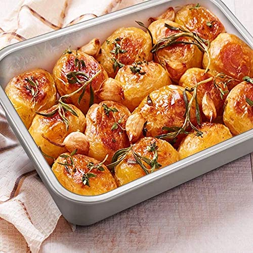 Lasagna Pan, Rectangular Cake Pan Roaster Pasta Baking Cookie Sheet Pan Stainless Steel, Heavy Duty & Durable