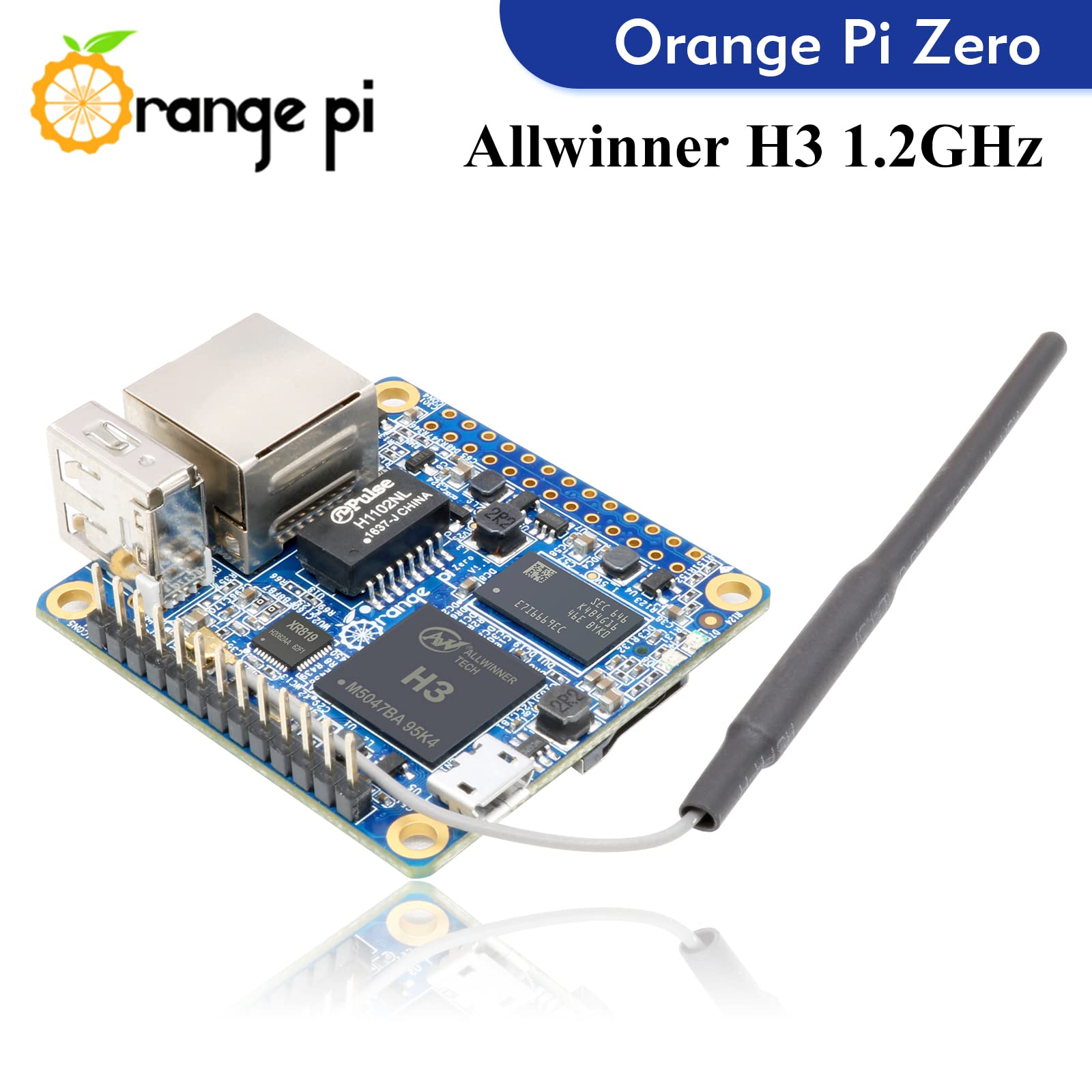 Orange Pi Zero 512MB SDRAM AllWinner H3 Quad Core Open Source Single Board Computer, Microcontroller Run Android, Ubuntu, Debian (Zero +Expansion Board +BK Case +OTG Power Supply)