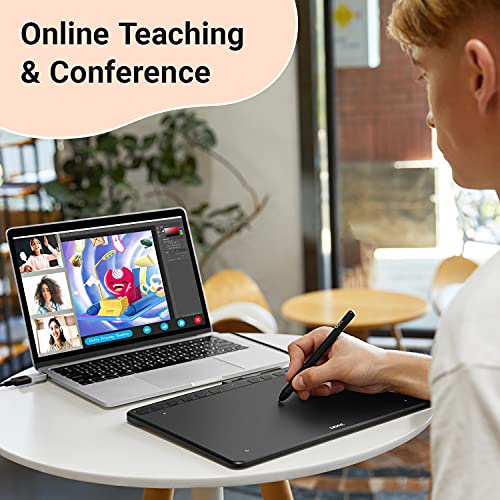 UGEE 10X6.27 Inches Drawing Tablet,Digital Drawing Art Pad with 12 Shortcut Keys,Battery-Free 8192 Passive Stylus，Computer Graphic Pen Tablet Work for Mac, Windows PC and Android