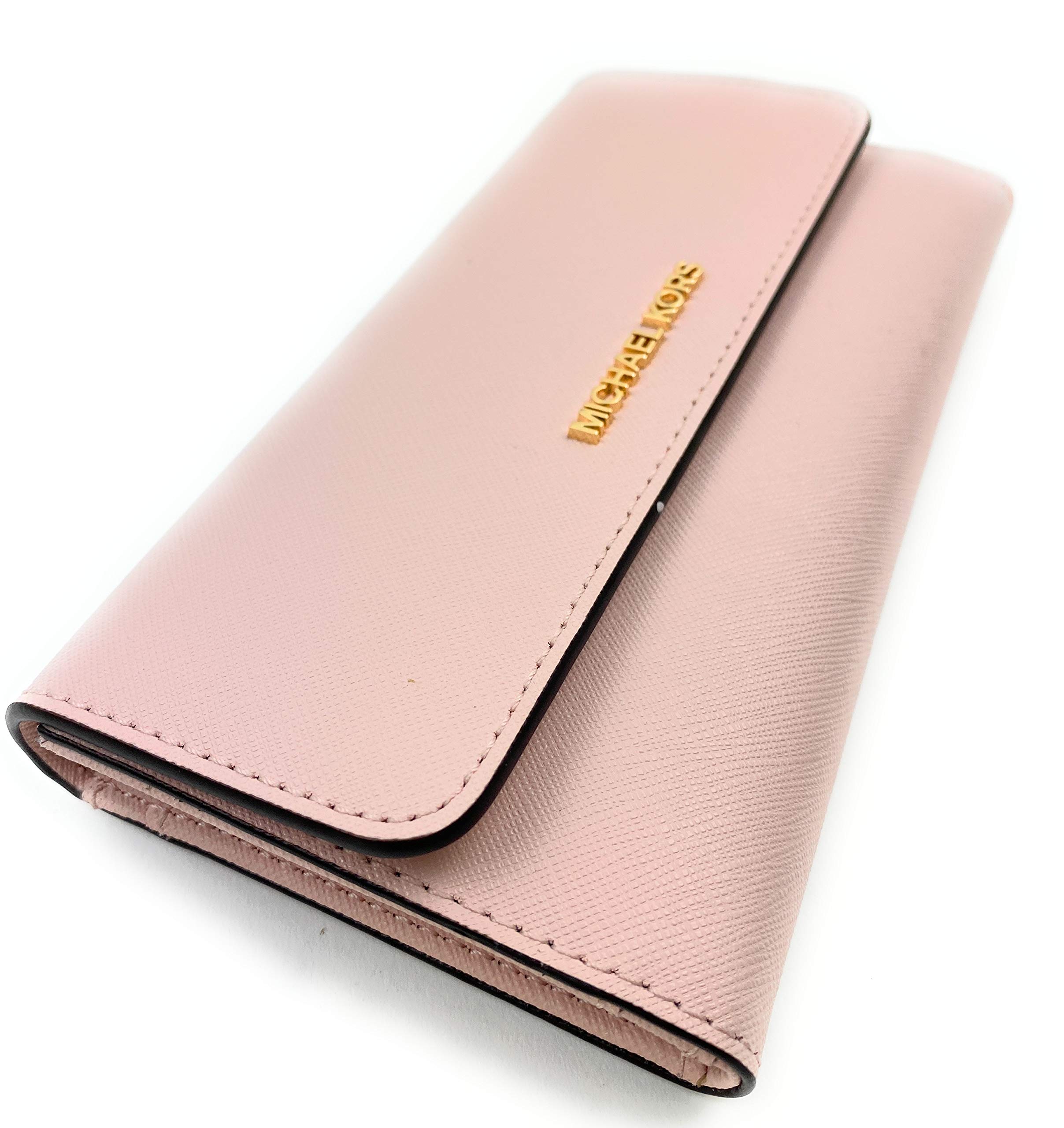Michael Kors Women's Jet Set Travel Large Trifold Wallet (Powder Blush)