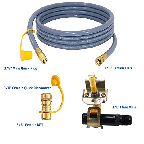 MCAMPAS 10 FT 3/8" ID Natural Gas Conversion Kits for Outland Living Portable Propane Fire Pits (780&864 NGCK for Selected Manual Ignition Firebowls)