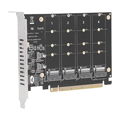M.2 NVME SSD to PCIE X16 Adapter, PCIE X16 4x32Gbps Expansion Card, Stable Operation, Sturdy DC Power Chip with Nuts for Computer