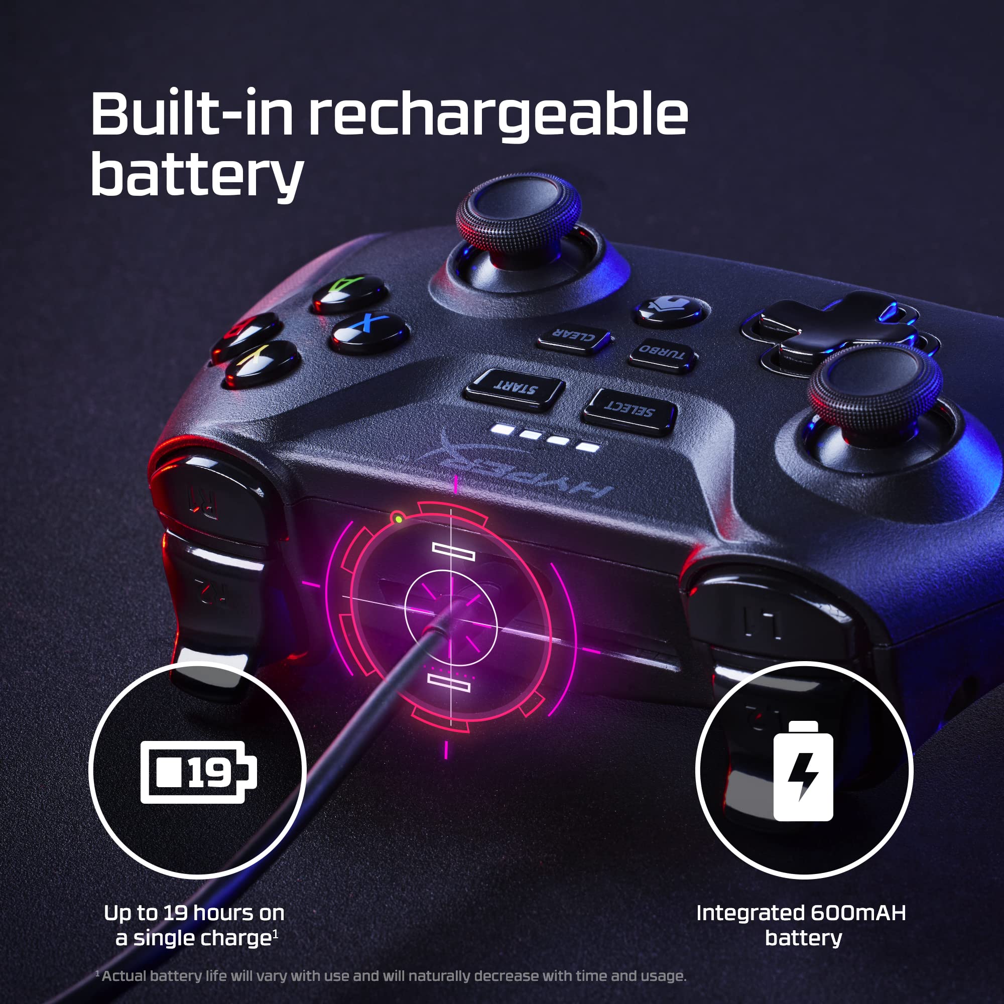 HyperX Clutch β Wireless Gaming Controller for Android and PC, Cloud and Mobile Gaming, Bluetooth, 2.4GHz Wireless, USB-C to USB-A Wired Connection, Standard Button Layout, Detachable Phone Clip (Renewed)
