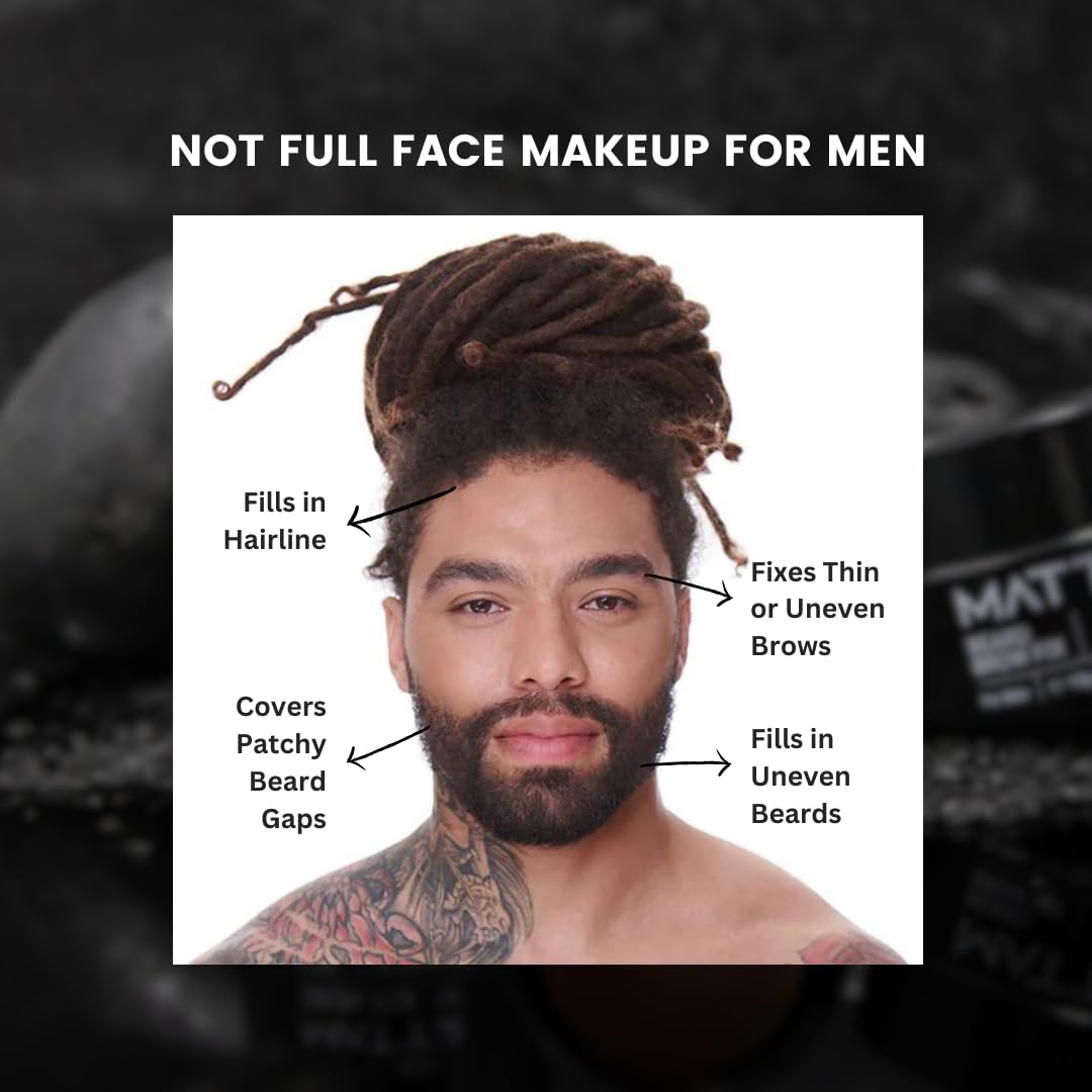 MATTR Beard/Brow Fix - Cosmetic Solutions for Men - Hair Filler and Growth Promoting Dye for Patchy Beards, Grey Hair Coverage, Hairlines & Eyebrows - Vegan Makeup - Travel-Size Jar - 15g (Blonde)