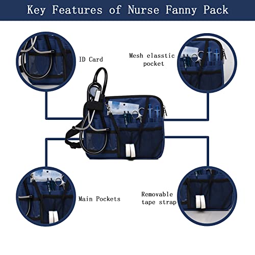 Nurse Fanny Pack, Multi Compartment Pouch, Utility Nurse Bags for Work Supplies, fit for Nurse,RN, Vet