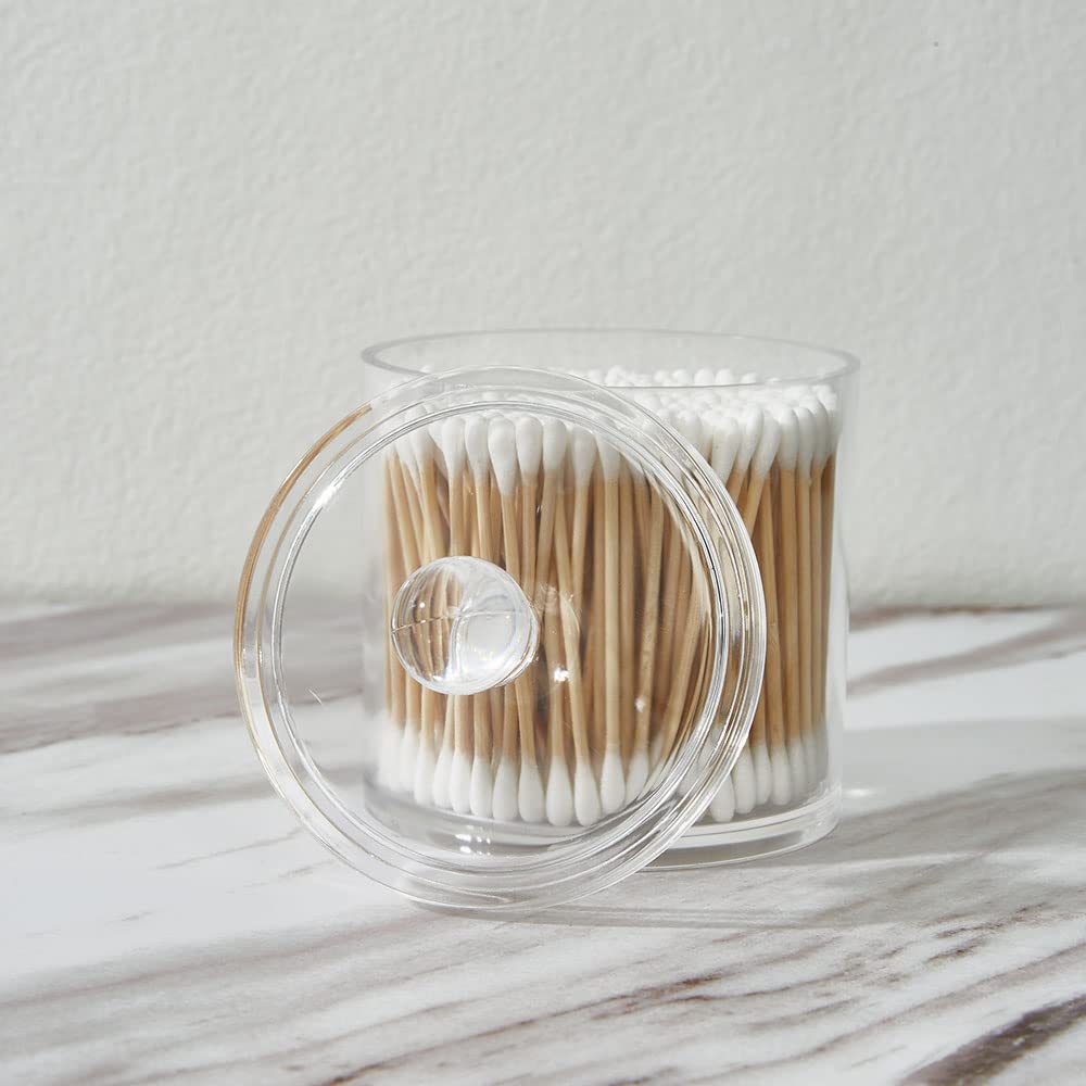 PPLive Cotton Bud Holder - 10 Oz Jars with Lids for Cotton Balls, Swabs, and Pads (1pcs)