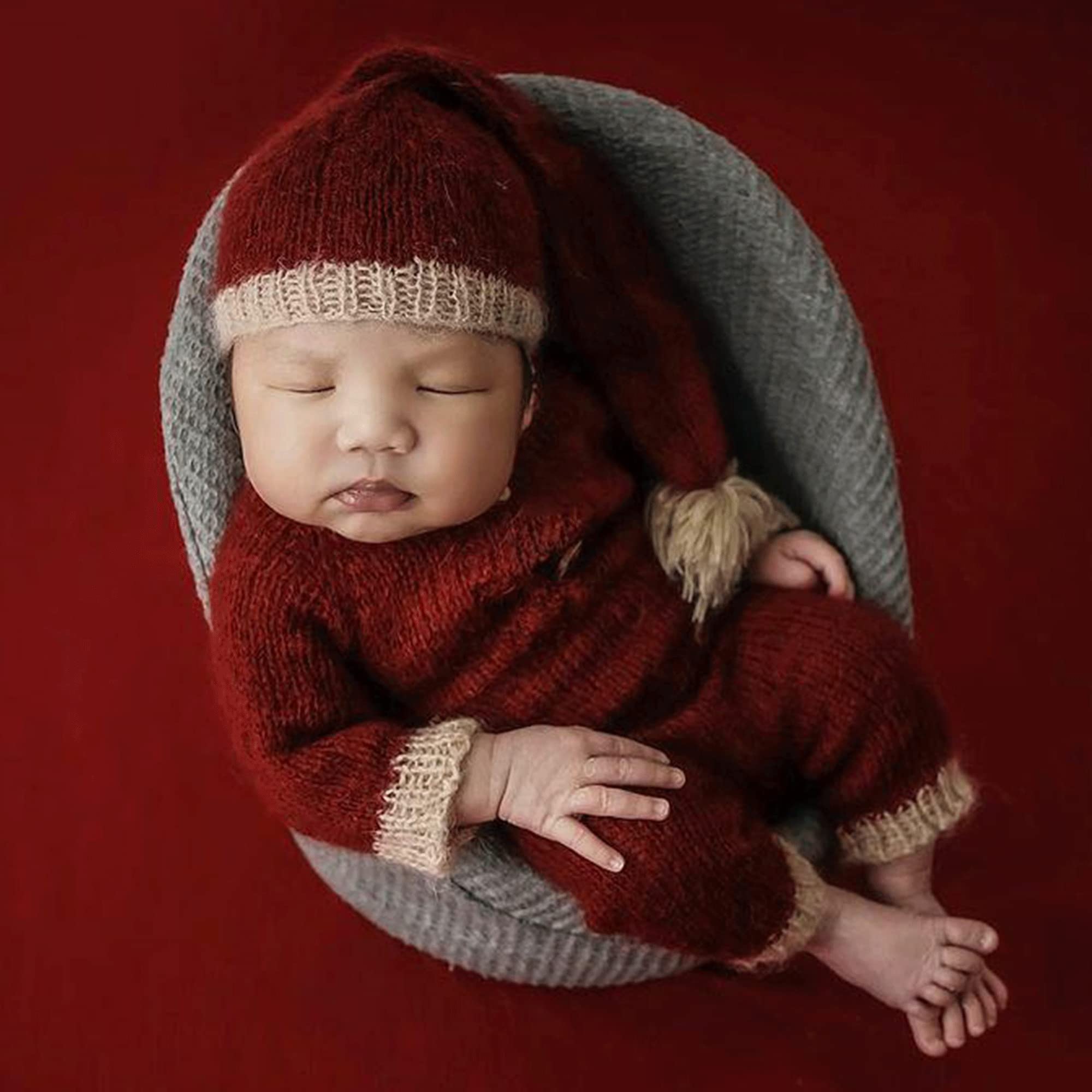 M&G House Newborn Photography Props Easter Rabbit Outfit Crochet White Bunny Costume Baby Photo Props Photoshoot Easter Gift