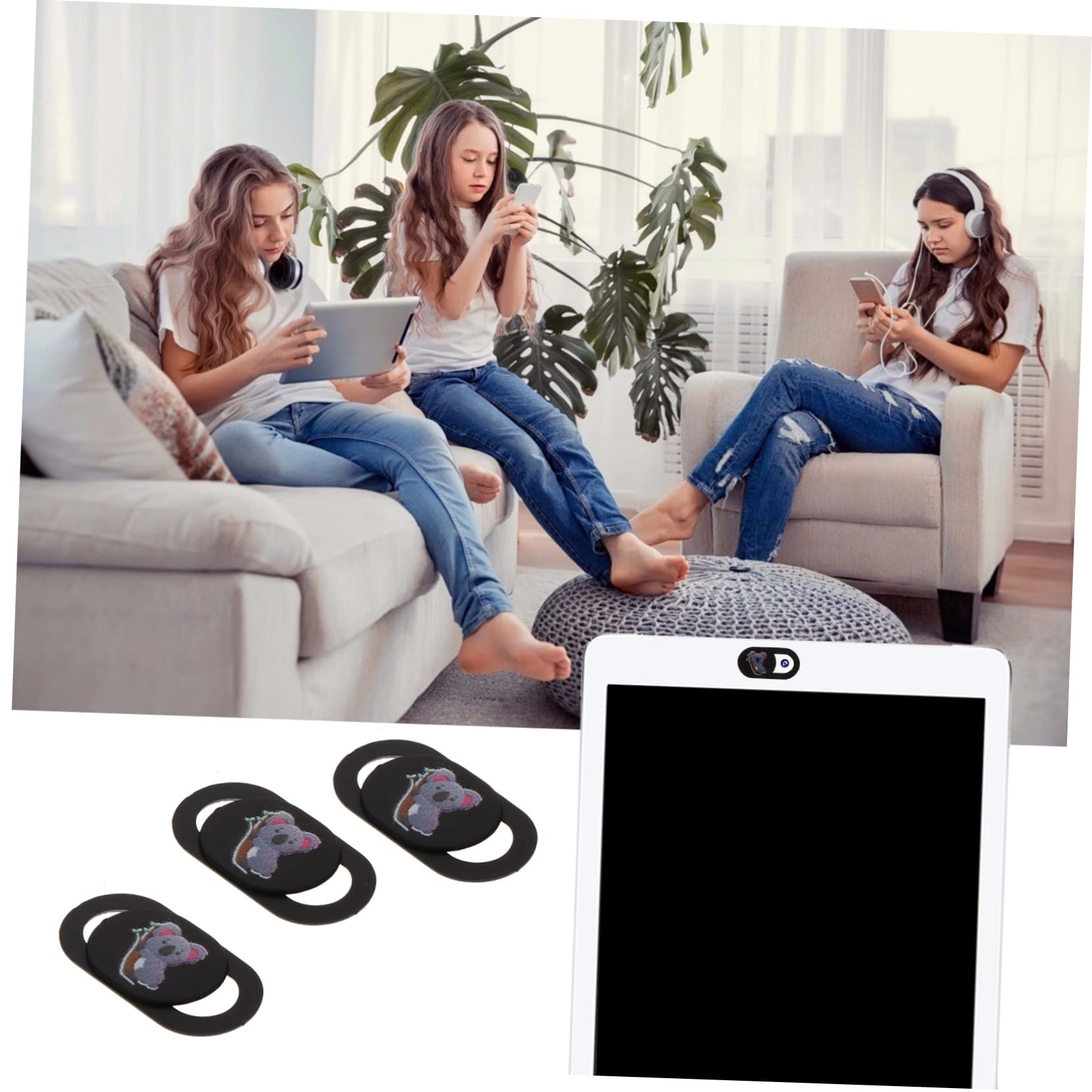 Mobestech 9 Pcs Camera Privacy Cover Environmental Protection Material Plastic Cell Phone Tablet