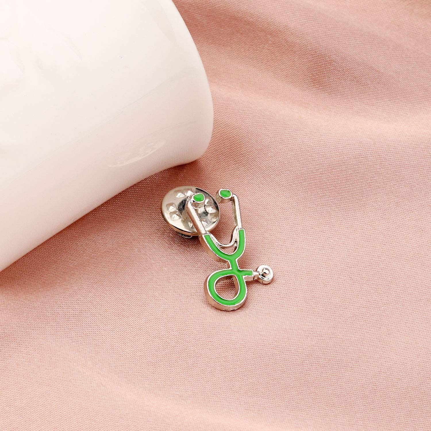 Nurse Stethoscope Enamel Pin Medical Doctor Nurse Stethoscope Brooches Christmas Gift (Pink-s)