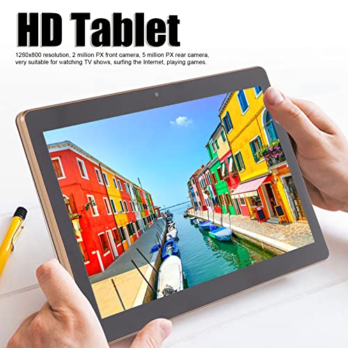 Luqeeg 10.1 inch HD Tablet - Android Octa Core Tablet, Dual SIM, 4GB RAM 64GB ROM,4G Network, WiFi, Bluetooth, FM, OTG, 5000mAh Fast Charging Battery(110V)