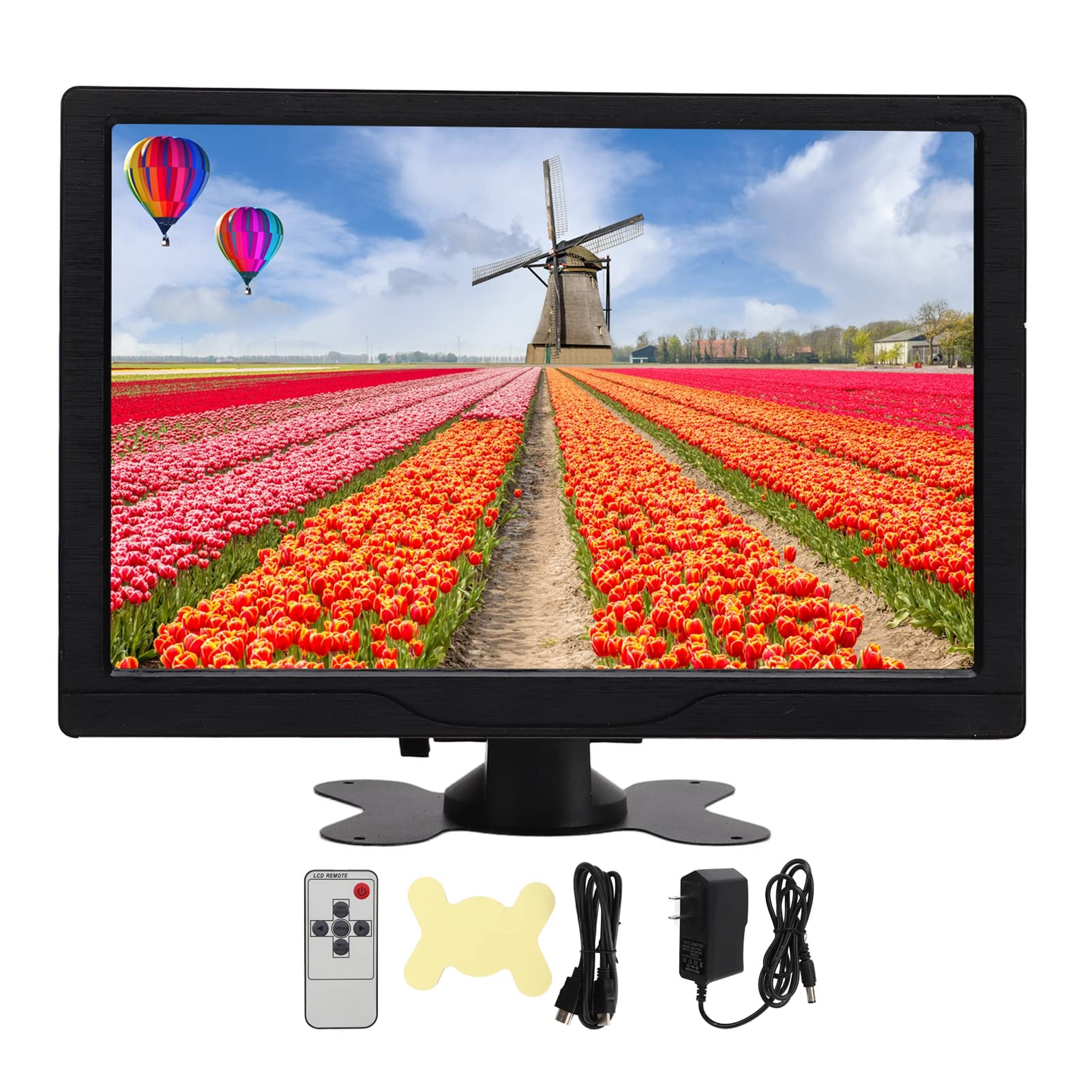 Naroote 10.1 Inch Monitor, Multiinterface HD Display Telecontroller Adjustable Bracket Home Dual (US Plug)