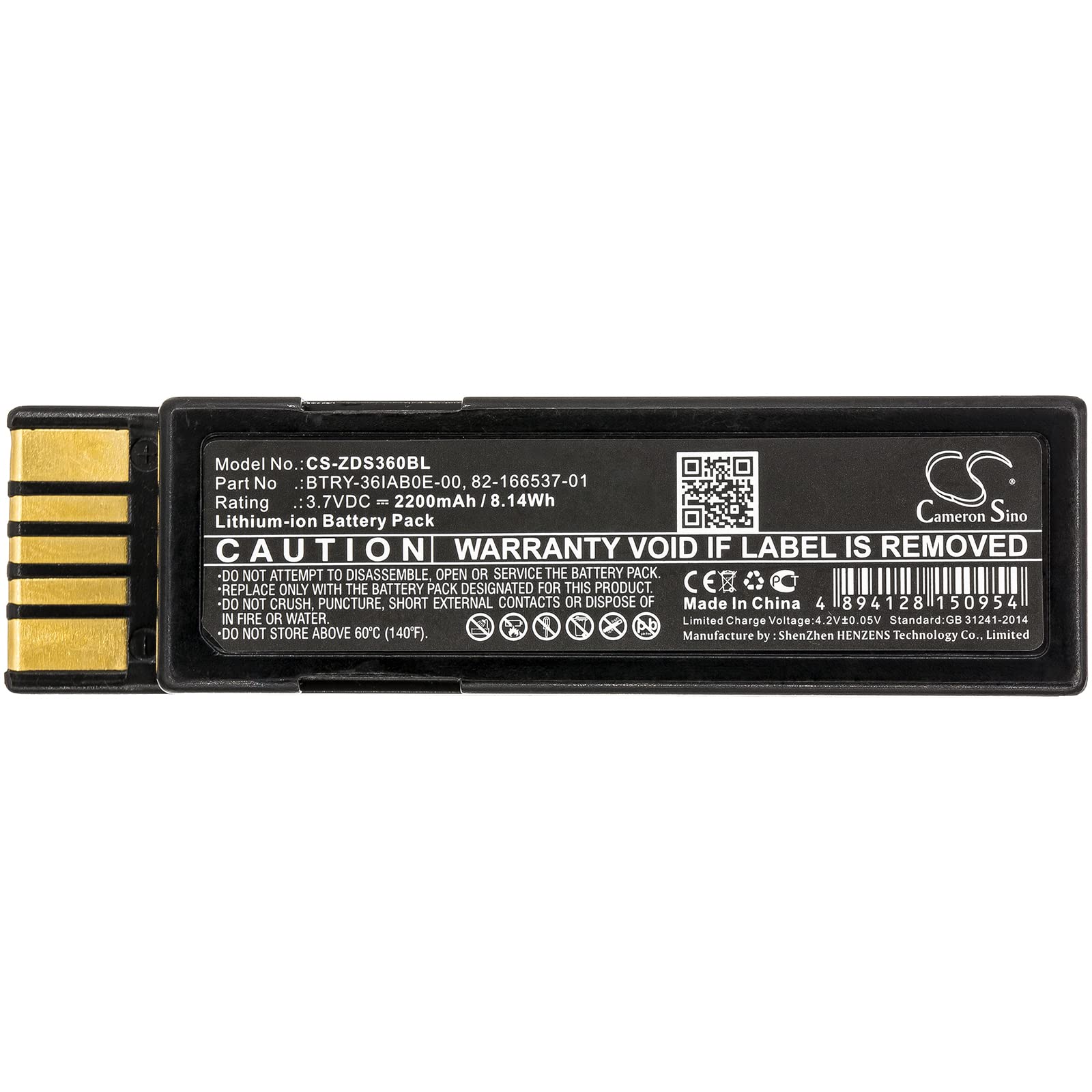 Replacement Barcode Scanner Battery for Z-ebra DS3600, DS3678, EVM, LI3600, LI3678, LS3600, LS3678 3.7V 2200mAh