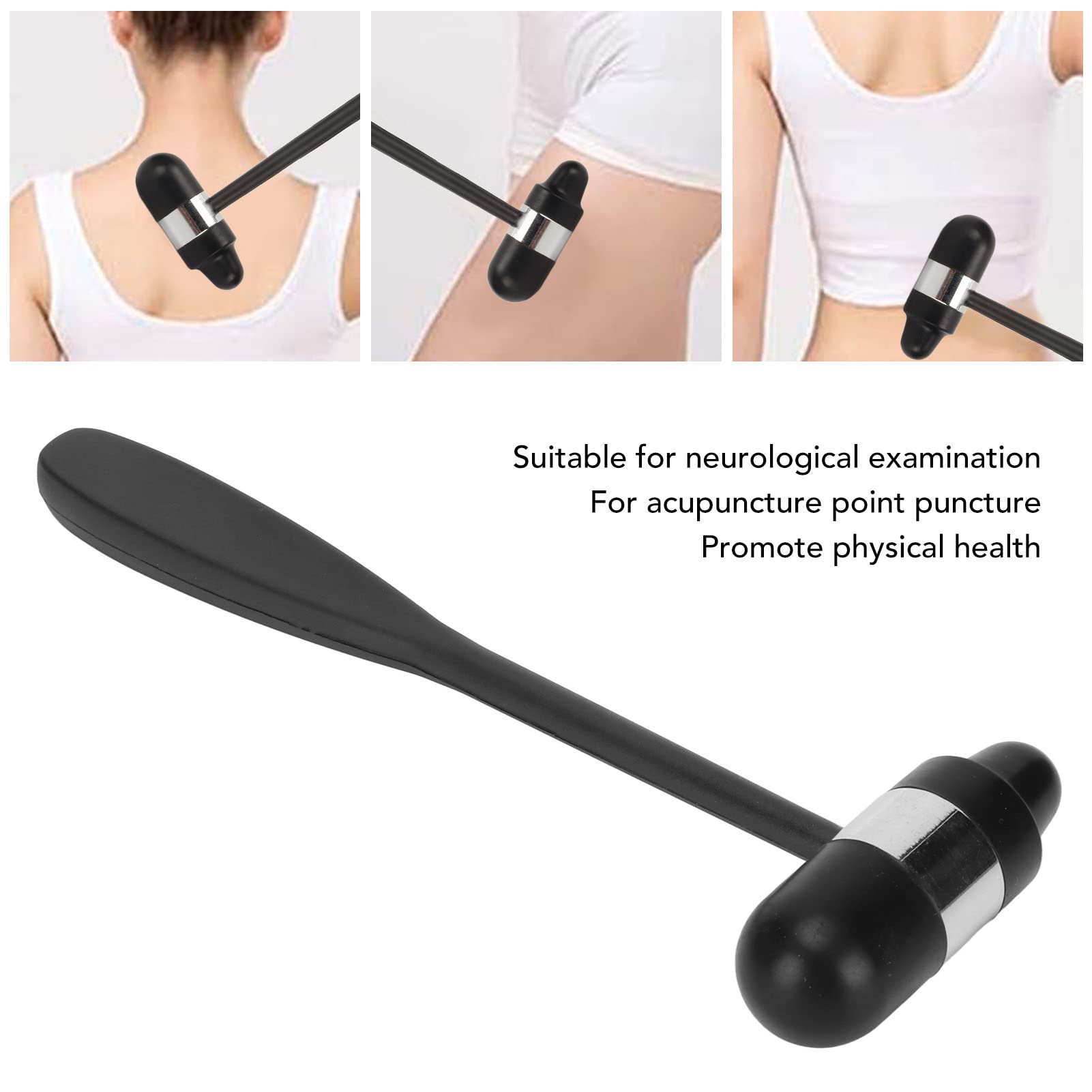 Neurological Examination Hammer, Massage T Shape Silicone Head Percussion Hammer with Pointed Tip Handle, for Acupuncture Point Puncture