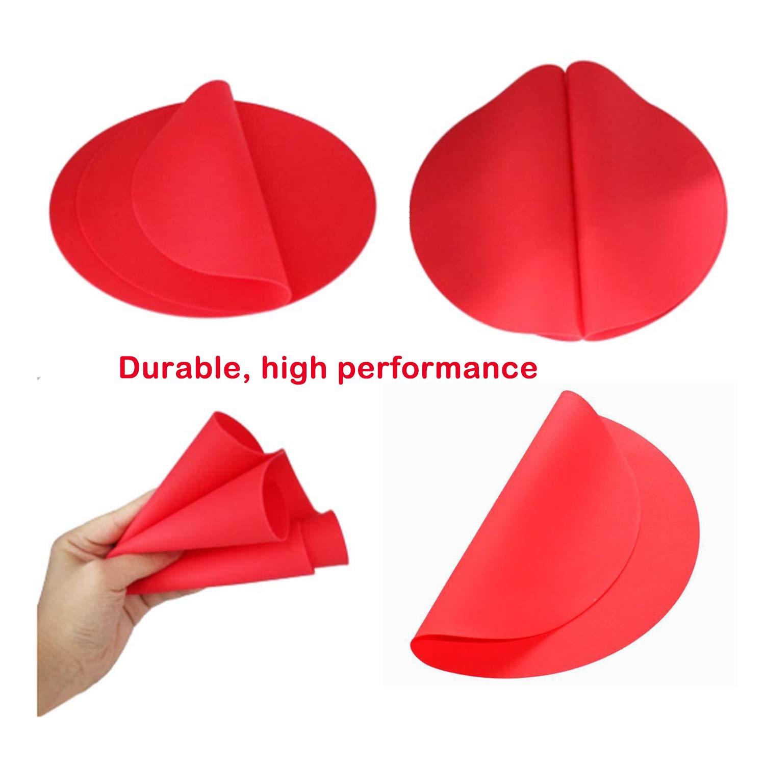Multi-Purpose Silicone Original Microwave Mat - Reusable Non Stick Turntable Mat for Kitchen, Multi-Purpose Heat Resistant Oven Mat, Dishwasher Safe 12 inch (2 Pack, Red)