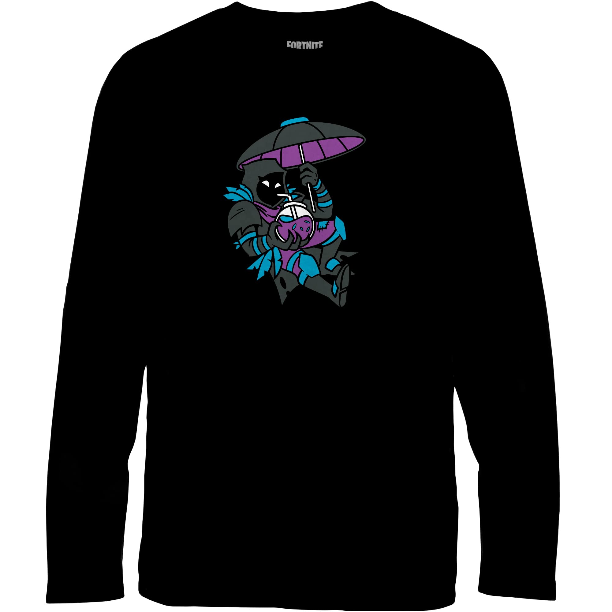 FORTNITE Big Boys' Raven Chill Long Sleeve T-Shirt, Black (L)
