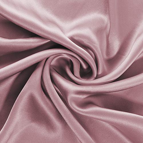 Silk Pillowcase for Hair and Skin with Hidden Zipper, Ravmix Both Sides 21Momme Mulberry Silk Cooling Pillow Case Standard Size 20×26inches, 1PCS, Dark Pink
