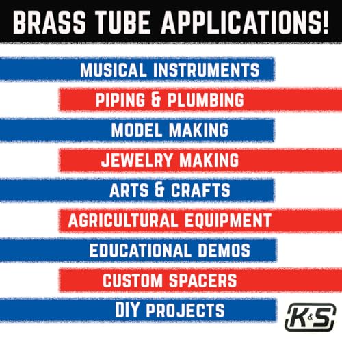 K & S Precision Metals 8128 Round Brass Tube, 5/32" OD