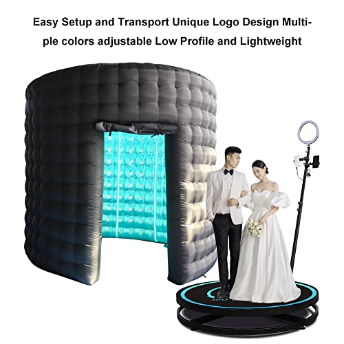 Inflatable Background Wall Suitable for 360 Photo Booth Machine with Silver Reflective Background 158inch Customize Logo Suitable for 360 Photo Booth Machines/Show Parties/Wedding Photography