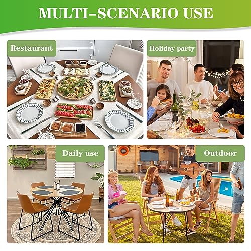 LUSHVIDA Round Waterproof Table Cover Tablecloth Vinyl Fitted Elastic Edged Plastic Table Cover Fits Tables up to 45"-56" R Black