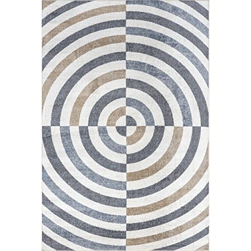 nuLOOM Modern Swirls Machine Washable Area Rug, 4x6, Blue