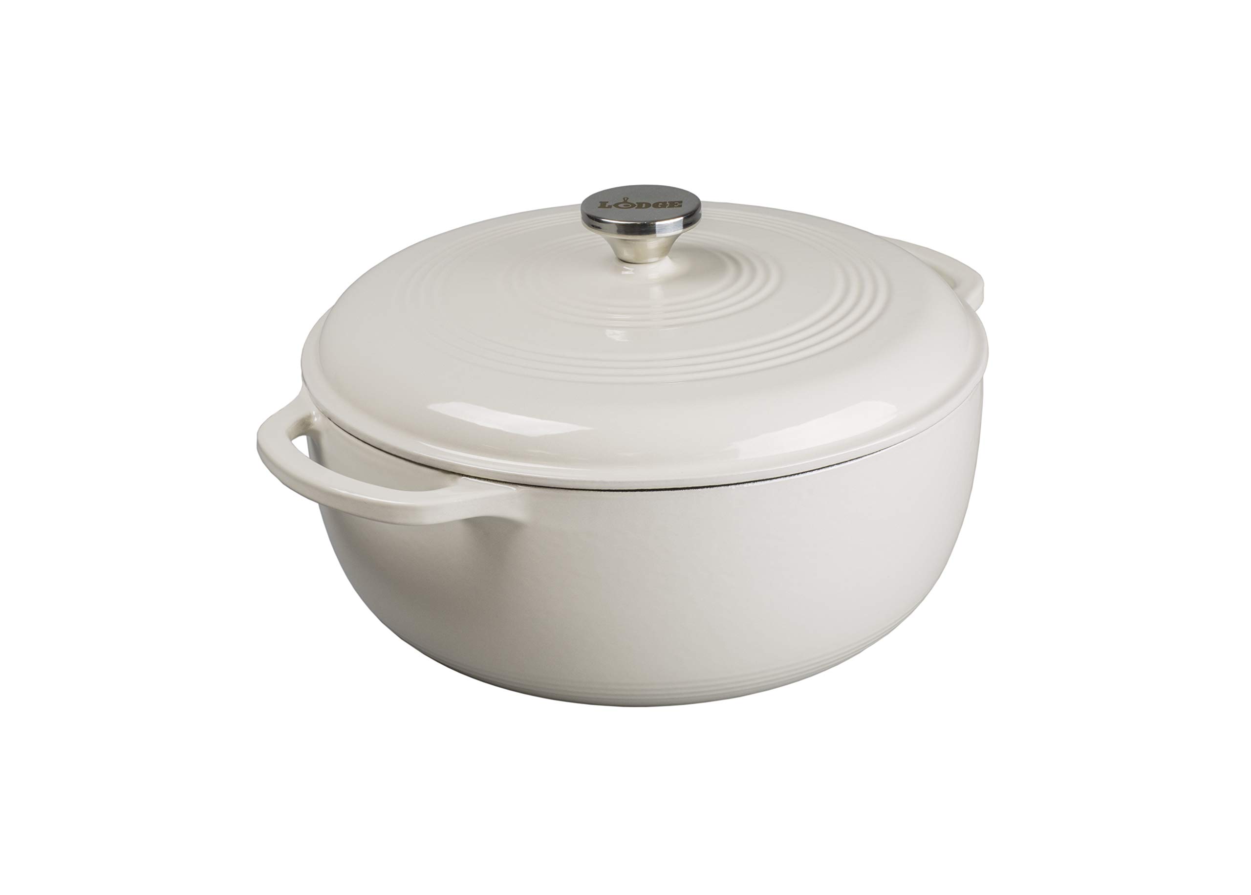 Lodge Enameled Cast Iron Dutch Oven, 7.5 Quart, Oyster & Enameled Cast Iron and Stoneware Care Kit, 12 oz