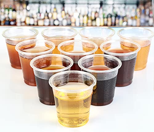 Plastic Shot Glasses 2 Oz - Disposable mini Jello Shot Cups, Party Tumblers For Condiments, samples, Sauce, (100 Cups)