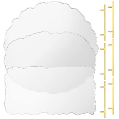 Resin Tray Molds and Gold Handles Set Silicone Tray Mold Irregular Casting Agate Epoxy Molds for DIY Crafts Making Faux Agate Tray Serving Board Home Decor (9)
