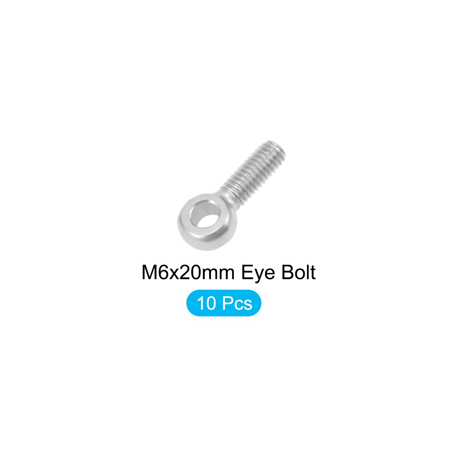 METALLIXITY Shoulder Swing Lifting Bolt (M8x50mm) 2Pcs, 304 Stainless Steel Eye Bolts - for Home Renovation, Pipeline Gate Valves Fasteners, Silver