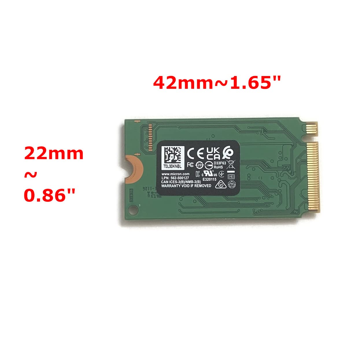 Micron SSD 1TB M.2 2242 42mm NVMe PCIe 4.0 MTFDKCD1T0TFK 2450 Series Solid State Drive for Lenovo Dell HP Laptop Ultrabook