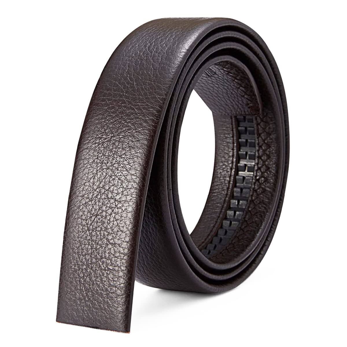 LAORENTOU Genuine Leather Ratchet Belt for Men - Mens Belt 1-3/8" for Jeans Adjustable Belt Replacement without Buckle