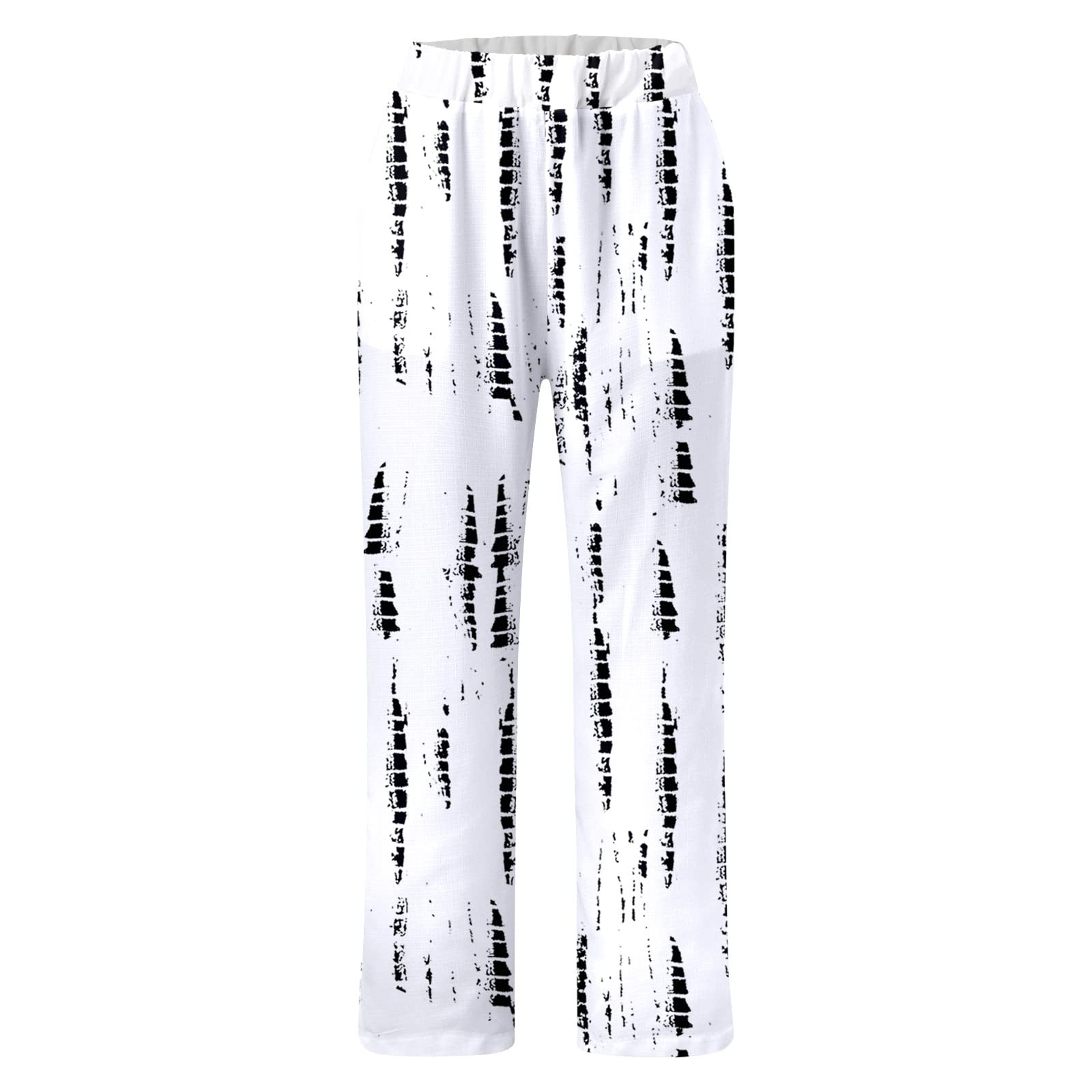 Mackneog Casual Pull On Capris for Women Casual Summer Summer Linen Womens Pull On Capris Summer High Waist Capris High Rise Black