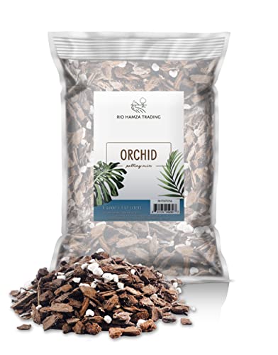 Orchid Potting Mix, Hand Blended All Natural Potting Soil Media for Orchid Plants, Fast Draining Healthy Media for Planting or Orchid Repotting- 8qts