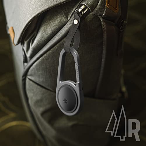 RANGLAND Carabiner AirTag Holder with Keychain - Ultra Durable Shockproof/Waterproof Case with Spring-Loaded Clip (Designed for Apple AirTag) (Aluminum)