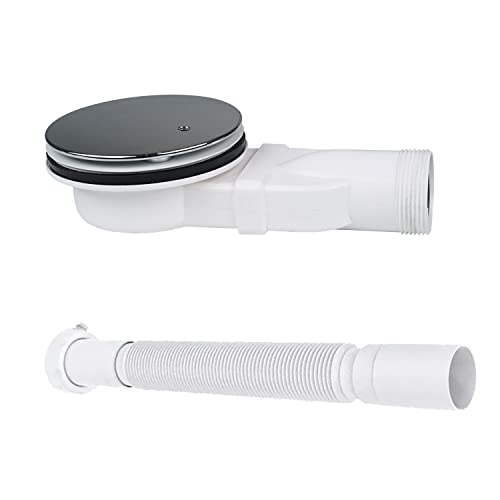 Low Profile Shower Drain Chrome Plated ABS Shower Tray Siphon Slim Drain 90mm 36 L/min Water Flow, Low Profile p Trap Side Drain