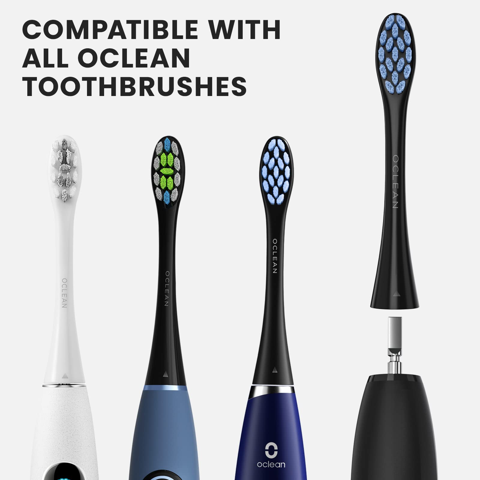 Oclean X Pro Elite Replacement Toothbrush Heads,2 Packs, White, Compatible with All Oclean Electric Toothbrush (Daily Clean)