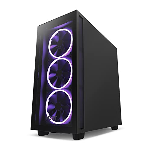NZXT H7 Elite - CM-H71EB-01 - ATX Mid Tower PC Gaming Case - Front I/O USB Type-C Port - Quick-Release Tempered Glass Side Panel - Black