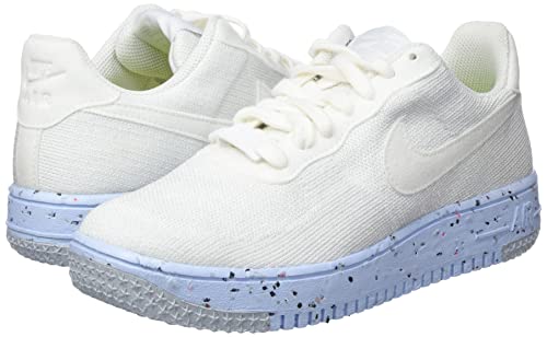 Nike Women's Air Force 1 Crater Flyknit shoes, White Pure Platinum 100, 8