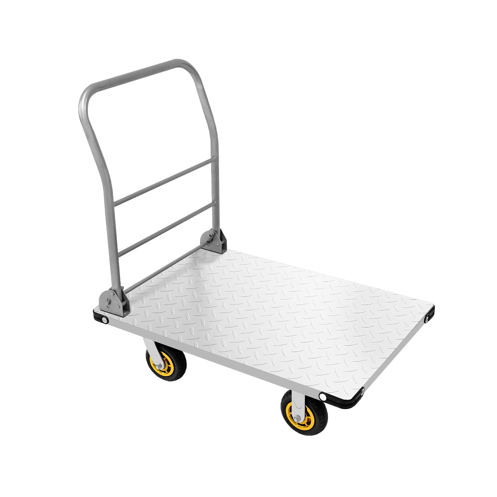Platform Truck, 1800lb Capacity Heavy Duty Foldable Push Cart, 36 x 24in Flatbed with 6" Swivel Wheels, Platform Truck Hand Cart for Industry, SuperMall (M)