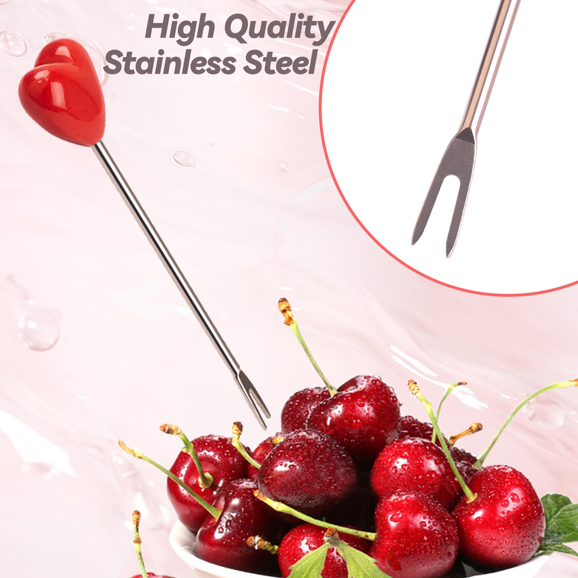 Set of 10 Stainless Steel Fruit forks and 1 Love Holder, Fruit Forks Dessert Forks Salad Forks Food Picks