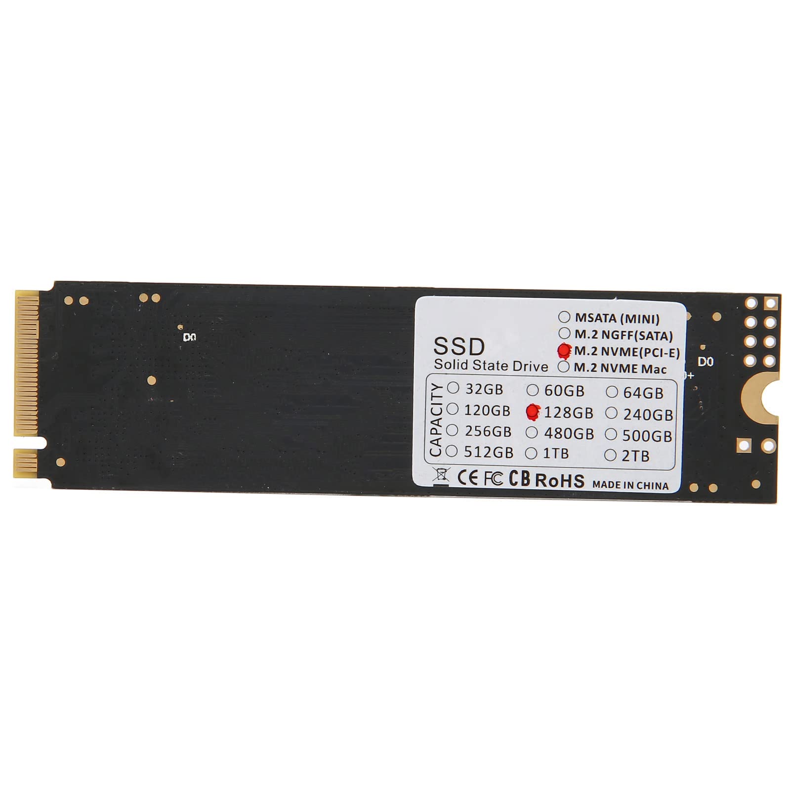 M.2 NVME SSD, High Speed Pcle Transfer Channel, High Impact Resistance, Low Power Consumption No Sound Anti Vibration, e Campaign Platform Standard Suitable for Computers(128GB)