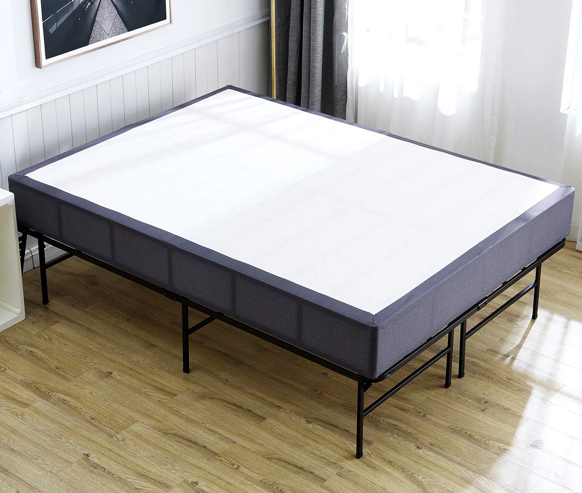 TATAGO 9 Inch Heavy Duty Box Spring Mattress Foundation 3000lbs Max Weight Capacity/No Noise/Easy Assembly,Queen