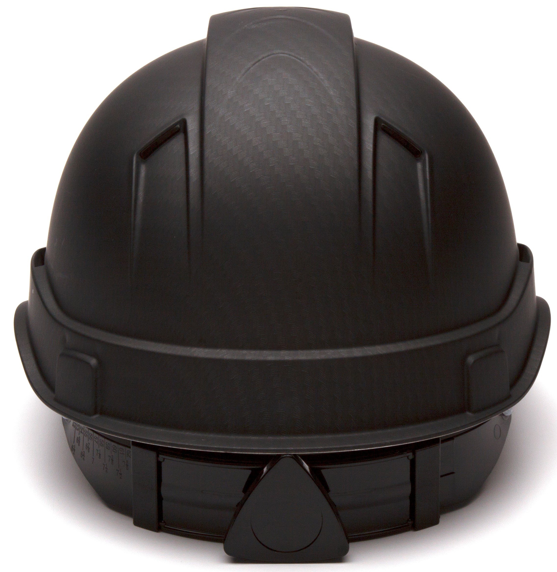 PYRAMEX Ridgeline Cap Style Hard Hat, Vented, 4-Point Ratchet Suspension, Black Graphite Pattern