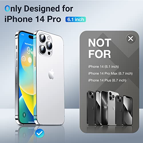 Simtect Compatible with iPhone 14 Pro with Camera Cover [12FT Drop Protection] Snug Touch Slim Protective Hard Back and Shockproof Bumper Case for iPhone 14 Pro Phone Case 6.1"-Black