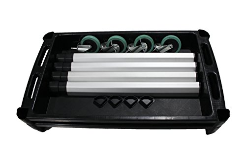 MaxWorks 80384 Black and Gray Two-Tray Service/Utility Cart With Aluminum Legs And 4" Diameter Swivel Castors