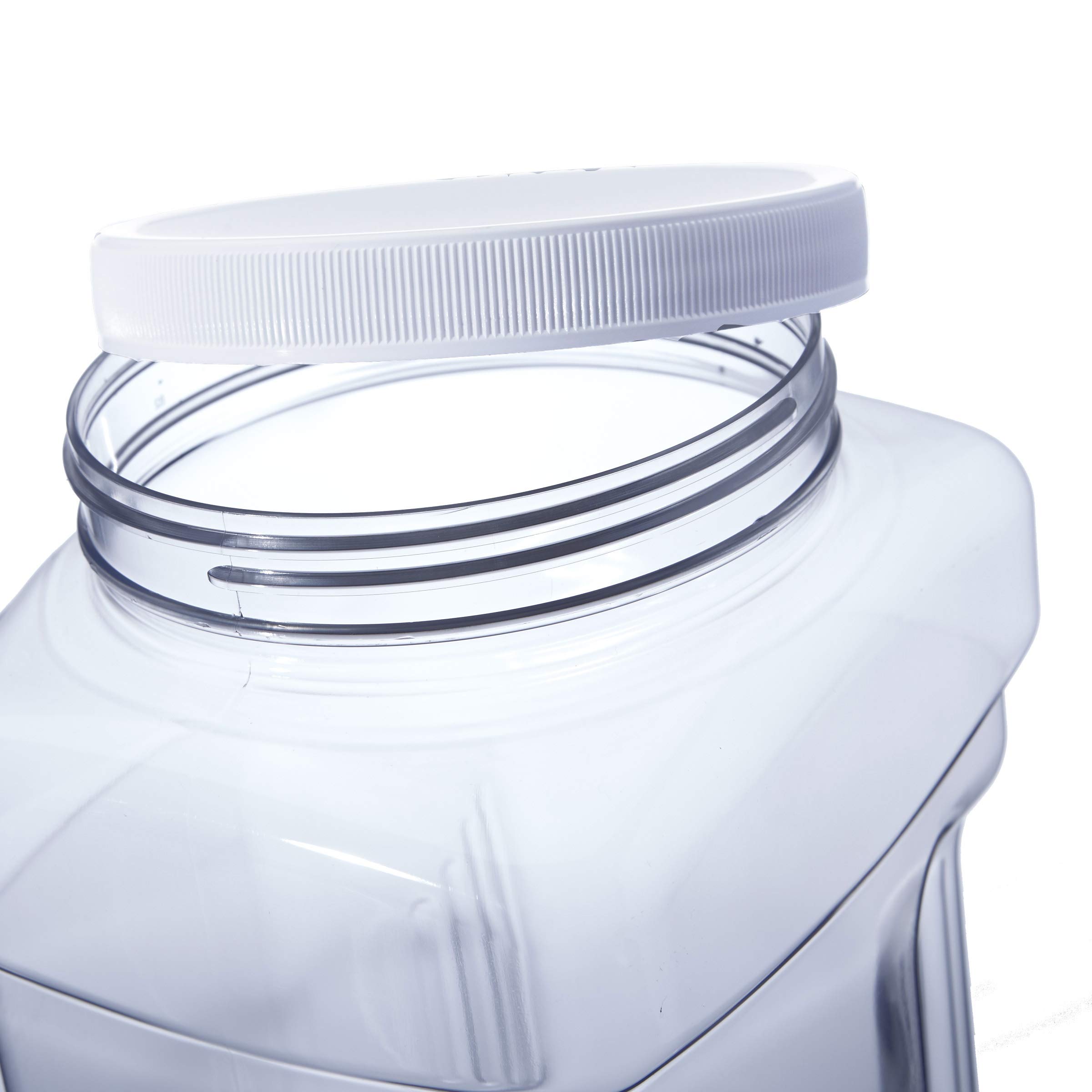 Hudson Exchange 1 Gallon Plastic Grip Jar with Cap (6 Pack), Food Grade BPA Free PET, Clear