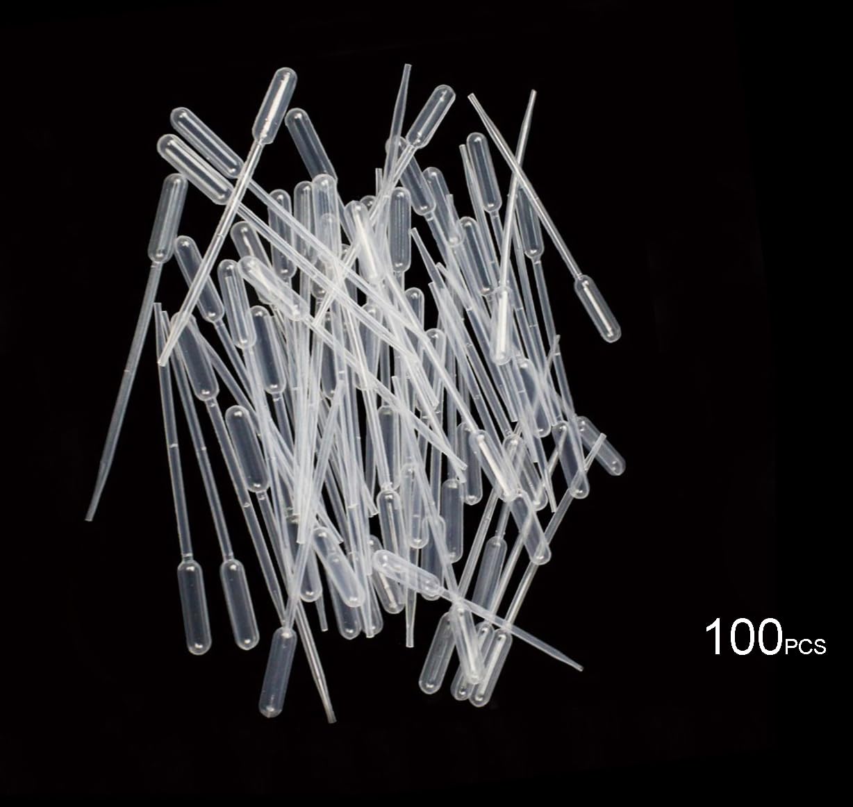 RUIAN 0.5ML Clear Disposable Plastic Eye Dropper Set Transfer Graduated Pipettes (100 PCS)